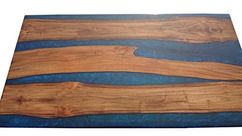 Live Edge Wooden Table, Epoxy Table, Epoxy Resin River Table, Natural Wood,Dining Table, Natural Epoxy Table, Resin Table 54" x 27" Inch