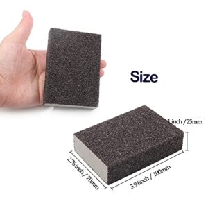 Jersvimc 36 Grit Coarse Sanding Block - 12Pcs, Wet Dry Sanding Sponge Foam Sandpaper Block Washable & Reusable Sandpaper Sponge for Drywall Wood Plastic Metal Furniture