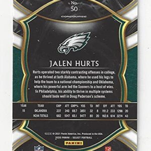 Jalen Hurts Rookie Card Concourse Short Print Collectible Football Card - 2020 Select Football Card #50 (Philadelphia Eagles) Free Shipping