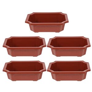 yardwe 5pcs plastic planter terracotta color window flower box vegetable plants pots decorative bonsai container for indoor outdoor windowsill patio garden red