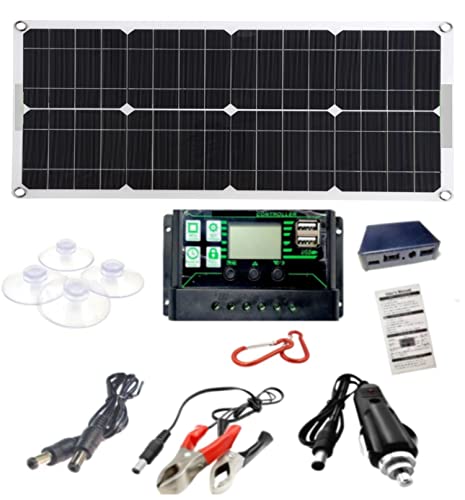 30W Solar Trickle Charger Maintainer "Full Circuit" Higher Efficiency 12V PV Panel with Latest "10" Amps 12V/ 24V (MPPT+PWM) Easy Plug & Play. Suitable for acided batterys.