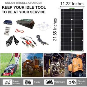 30W Solar Trickle Charger Maintainer "Full Circuit" Higher Efficiency 12V PV Panel with Latest "10" Amps 12V/ 24V (MPPT+PWM) Easy Plug & Play. Suitable for acided batterys.