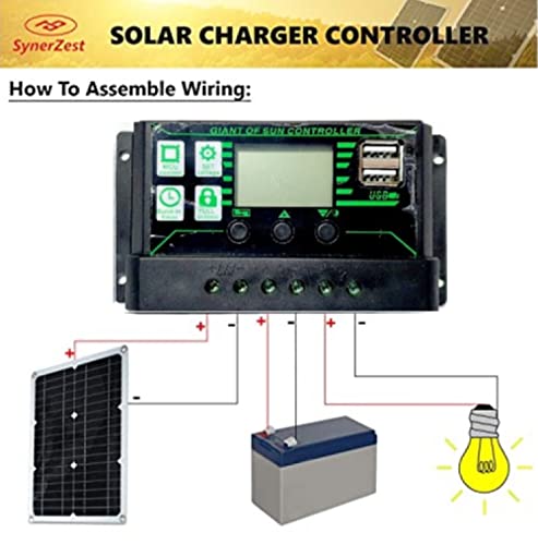 30W Solar Trickle Charger Maintainer "Full Circuit" Higher Efficiency 12V PV Panel with Latest "10" Amps 12V/ 24V (MPPT+PWM) Easy Plug & Play. Suitable for acided batterys.