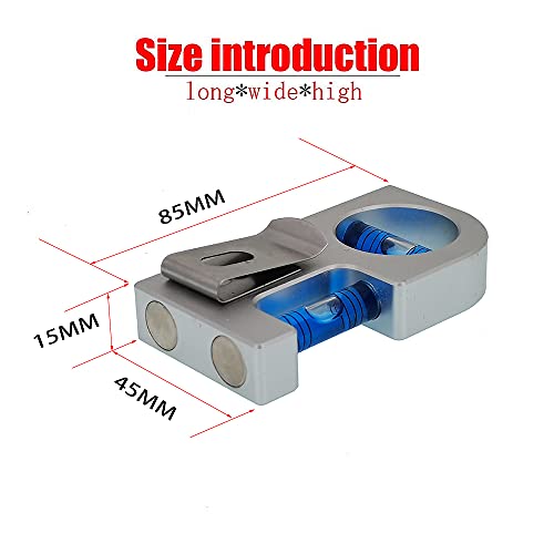 XMLEI Convenient to carry Solid aluminum alloy Mini level ruler portable mini level bubble meter with magnetic function TV stand installation (Silver blue), g1507