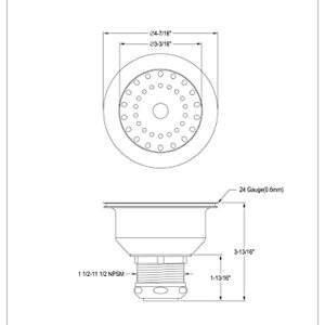 Kingston Brass K112AB Tacoma Kitchen Sink Basket Strainer, Antique Brass 4.44 x 4.44 x 3.81