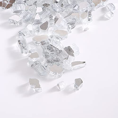 Empava 10 lbs. 1/2-in Reflective Tempered Glass for Gas Fire Pit, Crystal Ice