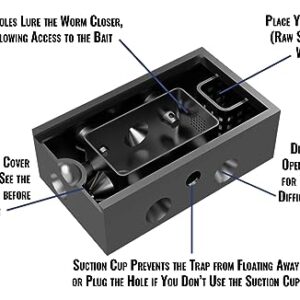 Bristle Worm Trap with Window (Black)