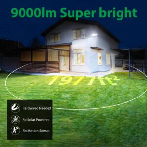 iMaihom 100W Dusk to Dawn Outdoor Lighting, 9000LM LED Flood Lights Outdoor, 3 Adjustable Heads Security Lights with Photocell, IP65 Waterproof 6500K Outdoor Flood Light for Yard Garage Patio