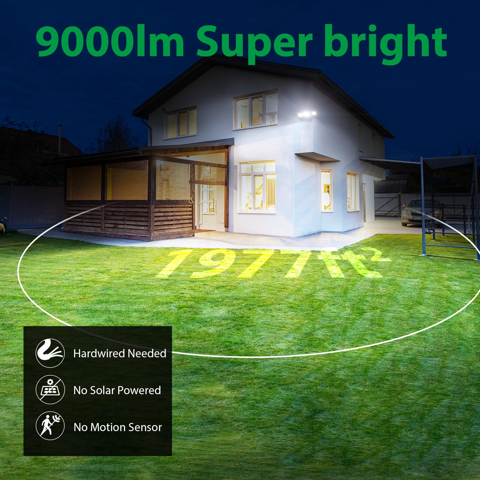 iMaihom 100W Dusk to Dawn Outdoor Lighting, 9000LM LED Flood Lights Outdoor, 3 Adjustable Heads Security Lights with Photocell, IP65 Waterproof 6500K Outdoor Flood Light for Yard Garage Patio