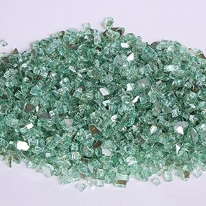 Empava 10 lbs. 1/4-in Reflective Tempered Glass for Gas Fire Pit, Radiant Jade Green