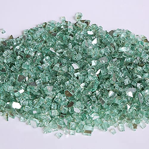 Empava 10 lbs. 1/4-in Reflective Tempered Glass for Gas Fire Pit, Radiant Jade Green