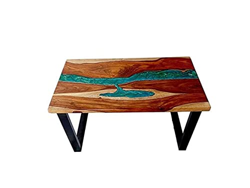 Epoxy Table, Live Edge Wooden Table, Epoxy Resin River Table, Natural Wood,Dining Table, Natural Epoxy Table, Resin Table 42" x 72" Inches