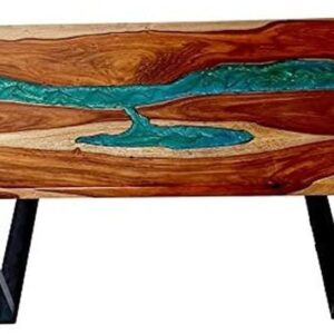 Epoxy Table, Live Edge Wooden Table, Epoxy Resin River Table, Natural Wood,Dining Table, Natural Epoxy Table, Resin Table 42" x 72" Inches