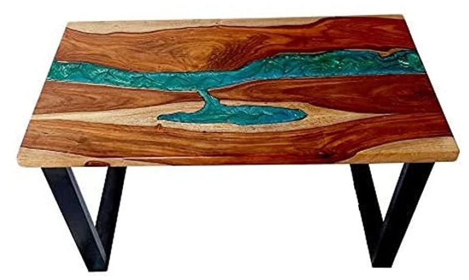 Epoxy Table, Live Edge Wooden Table, Epoxy Resin River Table, Natural Wood,Dining Table, Natural Epoxy Table, Resin Table 42" x 72" Inches