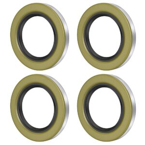 nooto 4 pack 10-36-lotof4 double lip grease seal 2.25 x 3.376 compatible with dexter 010-036-00, truryde gs-2250dl, texcom 22333tbn, national 452920, 482920, nok ad3135e1, ad3135eo