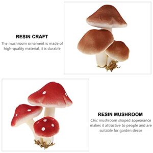 Angoily Outdoor Decor 4pcs Miniature Mushroom Figurines Foam Mushroom Sculptures Miniatures Bonsai Figures for DIY Craft Micro Landscape Decoration 8cm Car Decor