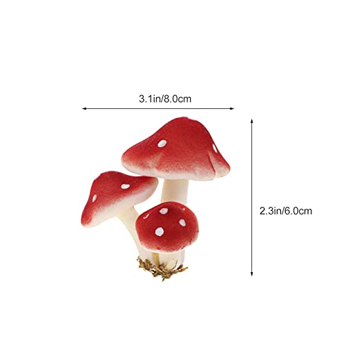 Angoily Outdoor Decor 4pcs Miniature Mushroom Figurines Foam Mushroom Sculptures Miniatures Bonsai Figures for DIY Craft Micro Landscape Decoration 8cm Car Decor