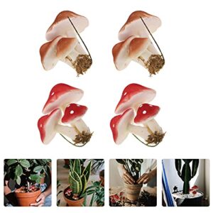 Angoily Outdoor Decor 4pcs Miniature Mushroom Figurines Foam Mushroom Sculptures Miniatures Bonsai Figures for DIY Craft Micro Landscape Decoration 8cm Car Decor