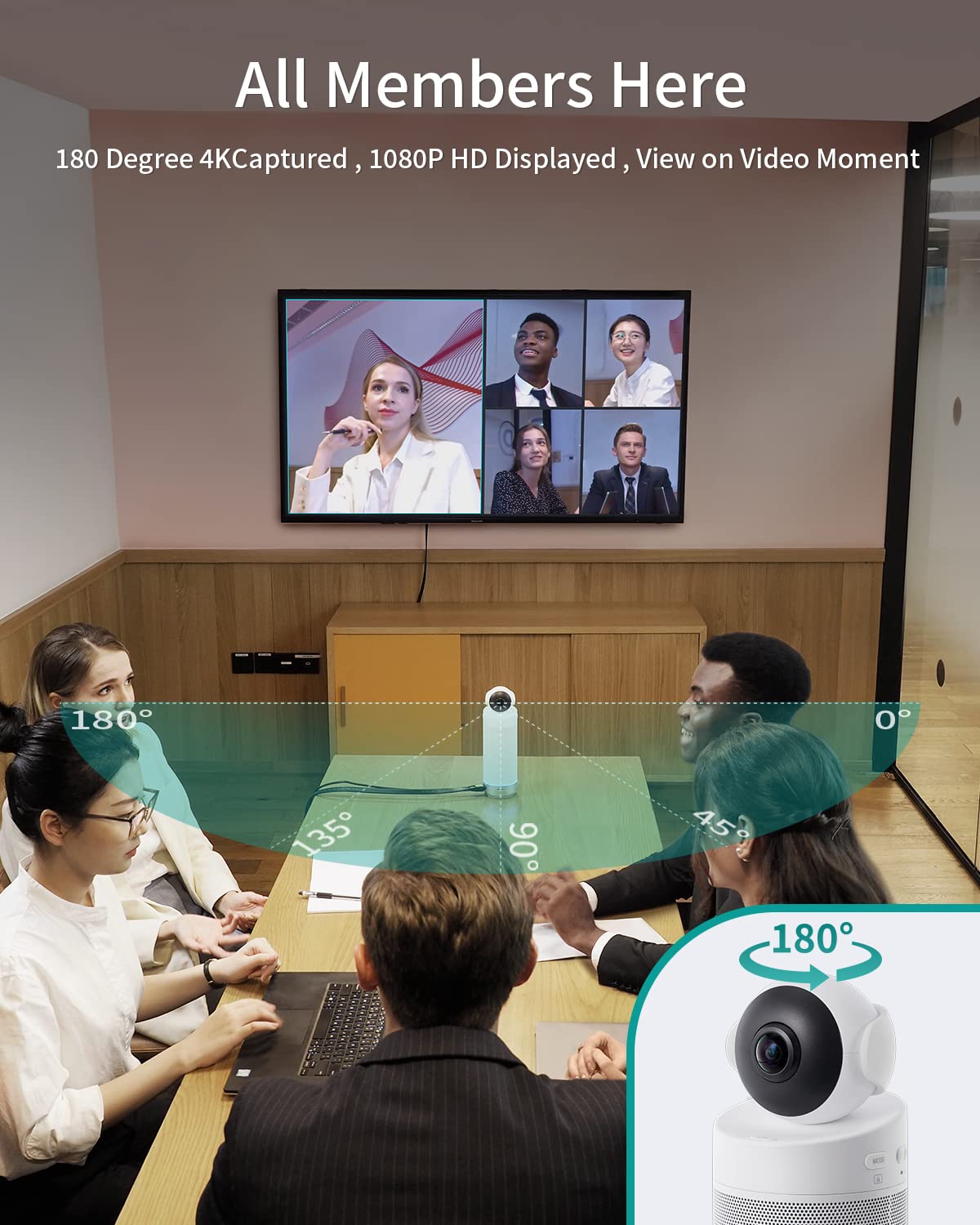 KanDao Meeting S Ultra-Wide 180 Standalon Video Conference Camera with Conference System (257286)