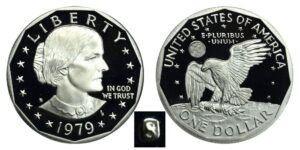 1979 s susan b. anthony type 1 dollar us mint proof