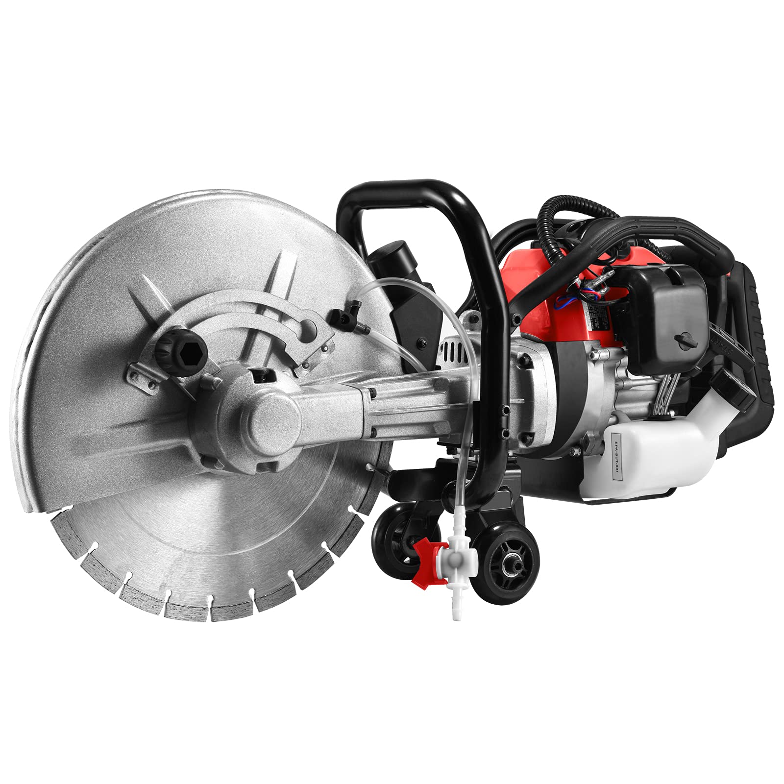 1300W Concrete Saw, JACKCHEN 14 in Gas Powered Cut Off Saw with EPA, 2 Stroke Gasoline Circular Saw, Ideal for Cutting Concrete, Stone