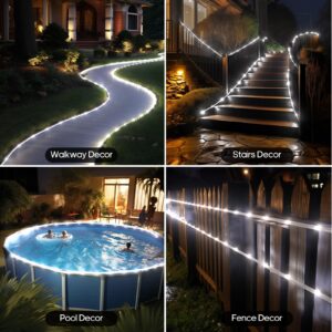 ICRGB Solar Rope Lights, Outdoor 66FT 200LED String Lights, IP67 Waterproof Solar Outdoor Lights, 8 Modes, Garden Christmas Lights Decorative for Pool Patio Porch Tree Party Wedding Christmas