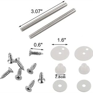 LTIYITL Toilet Seat Hinges Zinc Alloy Replacement Parts-Adjustable Toilet Seat Bolts and Nuts Left and Right Hinges-Strong and Durable (Not Easy to Fall Off)