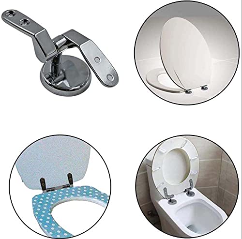 LTIYITL Toilet Seat Hinges Zinc Alloy Replacement Parts-Adjustable Toilet Seat Bolts and Nuts Left and Right Hinges-Strong and Durable (Not Easy to Fall Off)