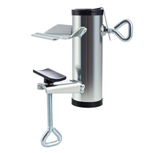 MOLIGOU Deck Umbrella Clamp, Patio Balcony Umbrella Stand Clip, Parasol Holder, Mount to Picnic Table, Bleachers, Railing