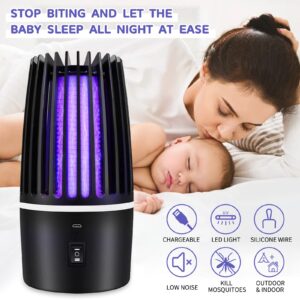 Bug Zapper Mosquito Repellent Outdoor Killer Lamp Outdoor 360°Coverage with USB Power,Indoor Insect Killer Trap for Gnat, Flies,Mosquito Bug Powerful Efficient Light(with Plug)