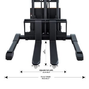 APOLLO Semi Electric Pallet Forklift Economy Hand Pallet Stacker Lift Jack with Straddle Legs 3300lbs Capactiy 118" Lifting Height