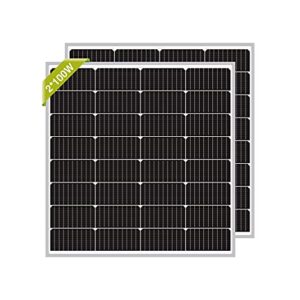 newpowa 2pcs 100w 12 volts monocrystalline solar panel 100w 12v compact design high efficiency module rv marine boat off grid(2x100w)