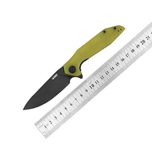 KUBEY Nova KU117C EDC Pocket Knife, Outdoor Hunting Camping Folding Knife with 3.62 Inch D2 Blade and Solid G10 Handles, Secure Reversible Clip for Men and Women