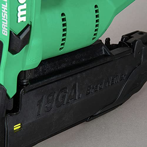 Metabo HPT 18V MultiVolt Cordless Brad Nailer | Includes 1-18V, 3.0 Ah Lithium Ion Battery | Accepts 18 GA 5/8-Inch to 2-Inch Brad Nails | Brushless Motor | NT1850DF