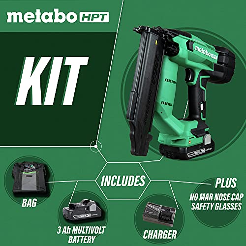 Metabo HPT 18V MultiVolt Cordless Brad Nailer | Includes 1-18V, 3.0 Ah Lithium Ion Battery | Accepts 18 GA 5/8-Inch to 2-Inch Brad Nails | Brushless Motor | NT1850DF