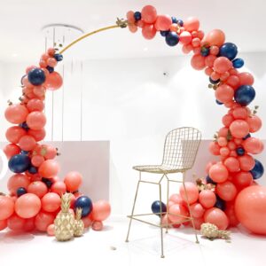 Wokceer 9.2 FT Large Circle Balloon Arch Stand Gold Metal Round Arch Backdrop Stand for Wedding Ceremony Birthday Party Bridal Shower Anniversary Background Decoration