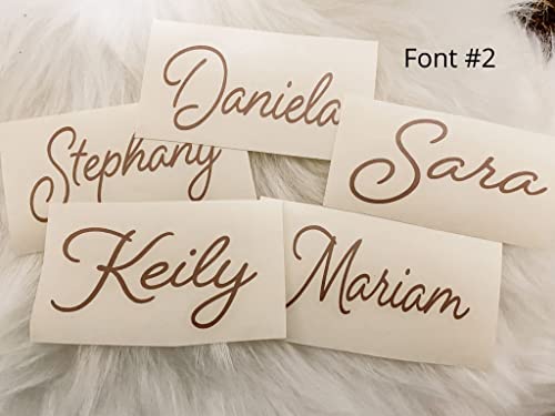 Custom Name Decals for Wedding Party DIY Personalized stickers Bridesmaid Seating Charts Cards Tumbler Hangers Cup Champagne Glasses