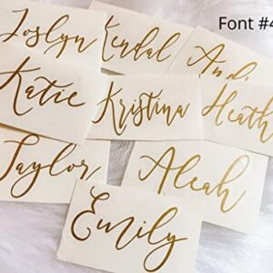 Custom Name Decals for Wedding Party DIY Personalized stickers Bridesmaid Seating Charts Cards Tumbler Hangers Cup Champagne Glasses