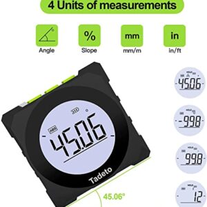 Digital Angle Finder, Tadeto Digital Level Inclinometer Protractor Laser Level 3 in 1 Magnetic IP54 Waterproof Angle Gauge with Large LCD Screen Backlight Type-C Fast Charging