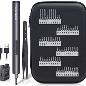 EFFTO Mini Electric Precision Screwdriver Set, 350mAh Lithium Battery Rechargeable Screwdriver Set, with 60 Precision Bits, Electronics Screwdriver Repair Tool Kit Magnetic Screwdriver Set