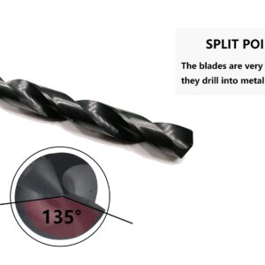 DelitonGude 17/64"inch HSS M35 Cobalt Twist Drill Bit,High Speed Steel,Pack of 5,Suitable for Steels,Cast Iron,Stainless Steel,Copper and Other Hard Metals（17/64inch）