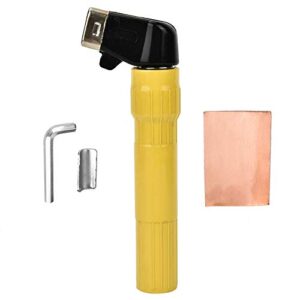 oumefar electrode holder welding tool, 400amp electrode clamp soldering arc rod welding electrode clamp tool set(yellow)