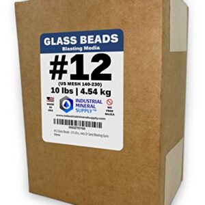 #12 Glass Beads - (10 LBS or 4.54 kg) - Blasting Abrasive Media (Extra Fine) - 140-230 US Mesh for Blast Cabinets or Sand Blasting Guns