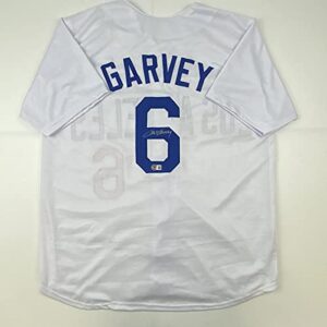 autographed/signed steve garvey los angeles la white baseball jersey beckett bas coa