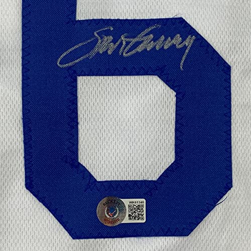 Autographed/Signed Steve Garvey Los Angeles LA White Baseball Jersey Beckett BAS COA