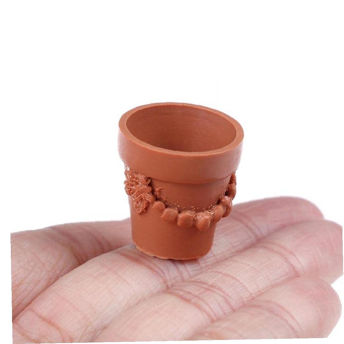 7 Pcs/Set Mini Flower Pot Miniature Plant Bonsai 1/12 Dollhouse Fairy Garden Ornament House Decor Accessories