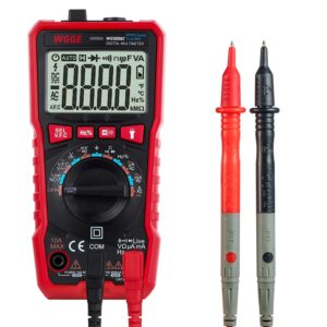 wgge digital multimeter, trms 9999 counts auto-ranging voltage tester voltmeter measuring ac/dc voltage current, capacitance resistance, frequency voltage measurement, duty cycle, continuity, and ncv