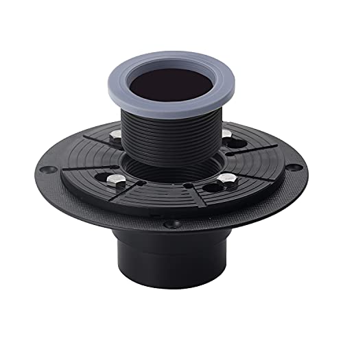 DEOKXZ 2 Inch Shower Drain Base Flange Kit Base, Threaded Adjustable Ring Adapter And Rubber Coupling Gasket For Installation Of Square Linear Floor Drain Without Hub Pvc