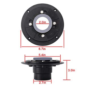 DEOKXZ 2 Inch Shower Drain Base Flange Kit Base, Threaded Adjustable Ring Adapter And Rubber Coupling Gasket For Installation Of Square Linear Floor Drain Without Hub Pvc