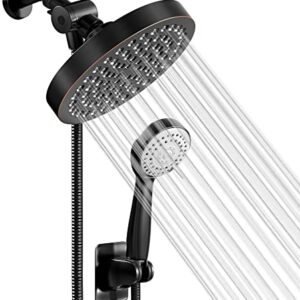 Shower Head With Handheld Combo, 6 Inch High Pressure Rainfall Showerhead With Hand Held 70 Inch Hose for Bath - Adjustable Swivel Shower Head Spray Anti-leak Nozzles - Universal Fit